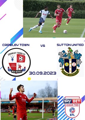 CRAWLEY TOWN v SUTTON UNITE 30 September 2023 England EFL League Two ...