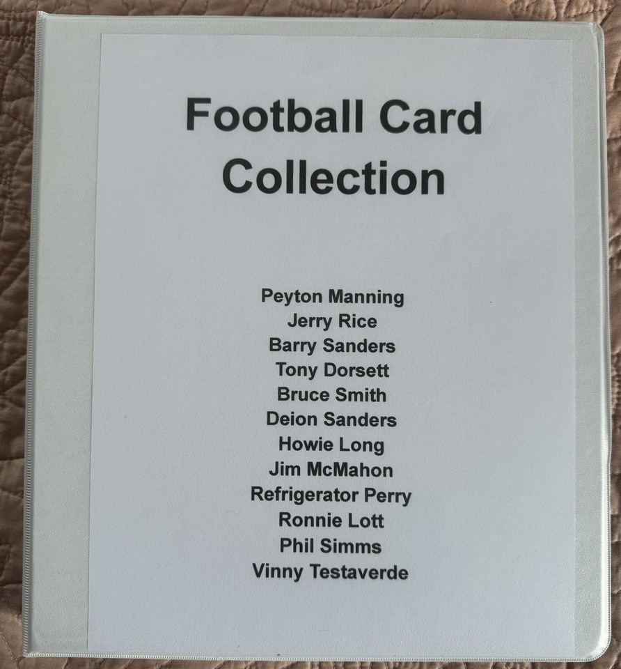 Football Card Lot (148 cards in Binder) Peyton Manning Jerry Rice Tony ...