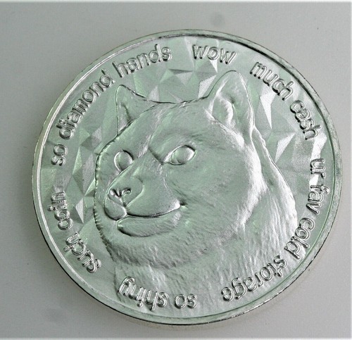 2021 Doge Coin 1 ounce .999 silver BU round BU in capsule-dog WOW MUCH ...