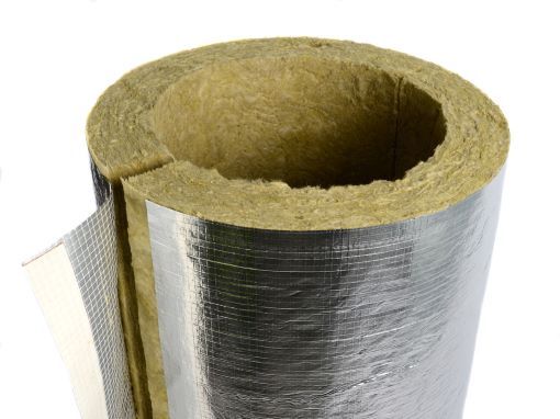 ROCKWOOL 25mm Thick 140mm Bore Foil Faced Pipe Insulation X 1 Metre for ...