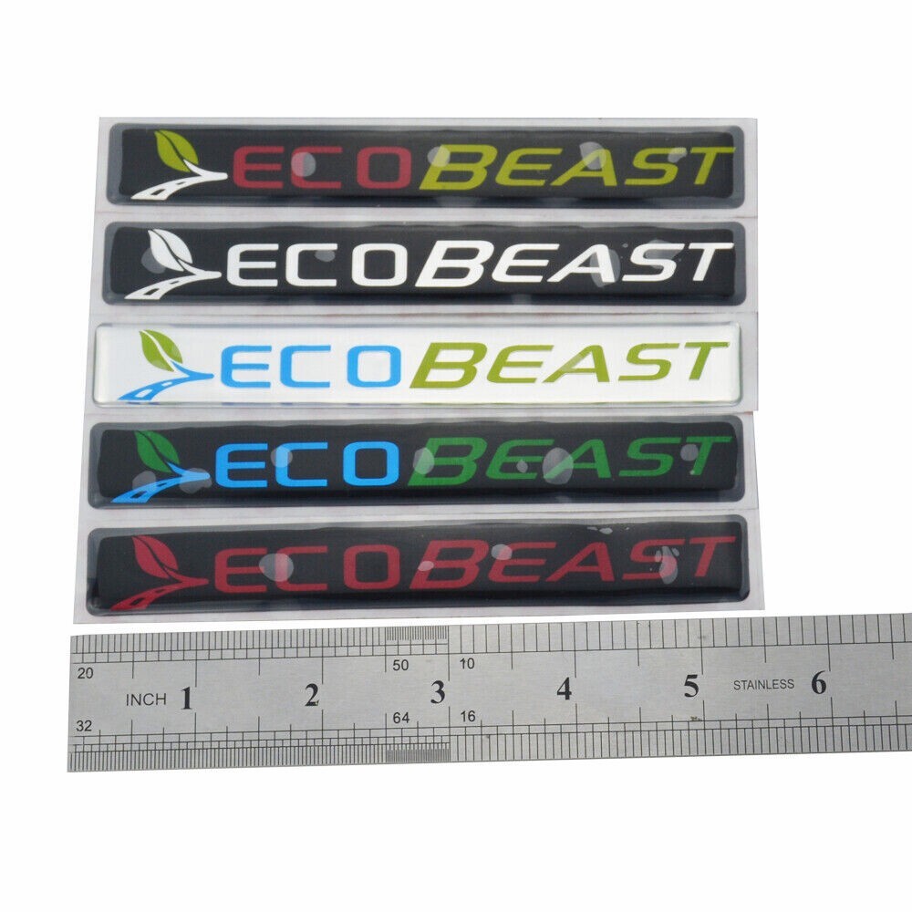 Pair ECOBEAST Ecoboost Fender Badge 3D Emblem Sticker For 2011-2014 ...