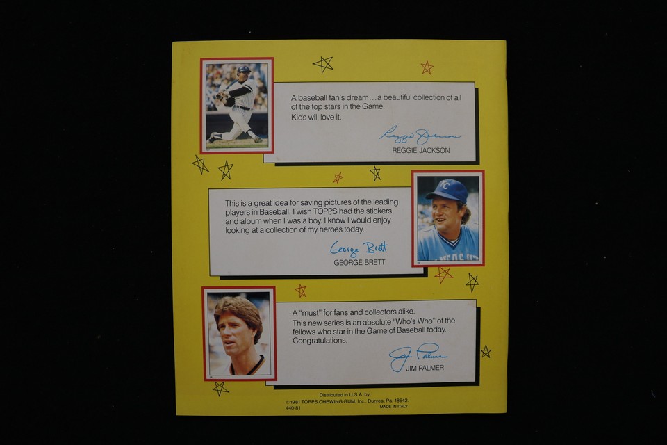 1981 TOPPS BASEBALL STICKERS COMPLETE SET 1-262 W/FOILS AND ALBUM - NM ...