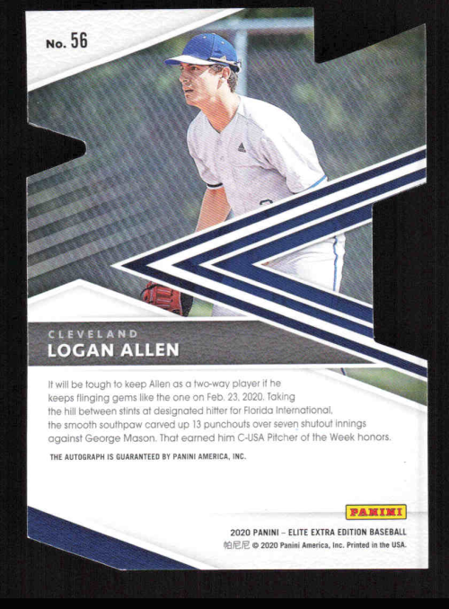 2020 Elite Extra Edition Signatures Aspirations Die Cut #56 Logan T ...