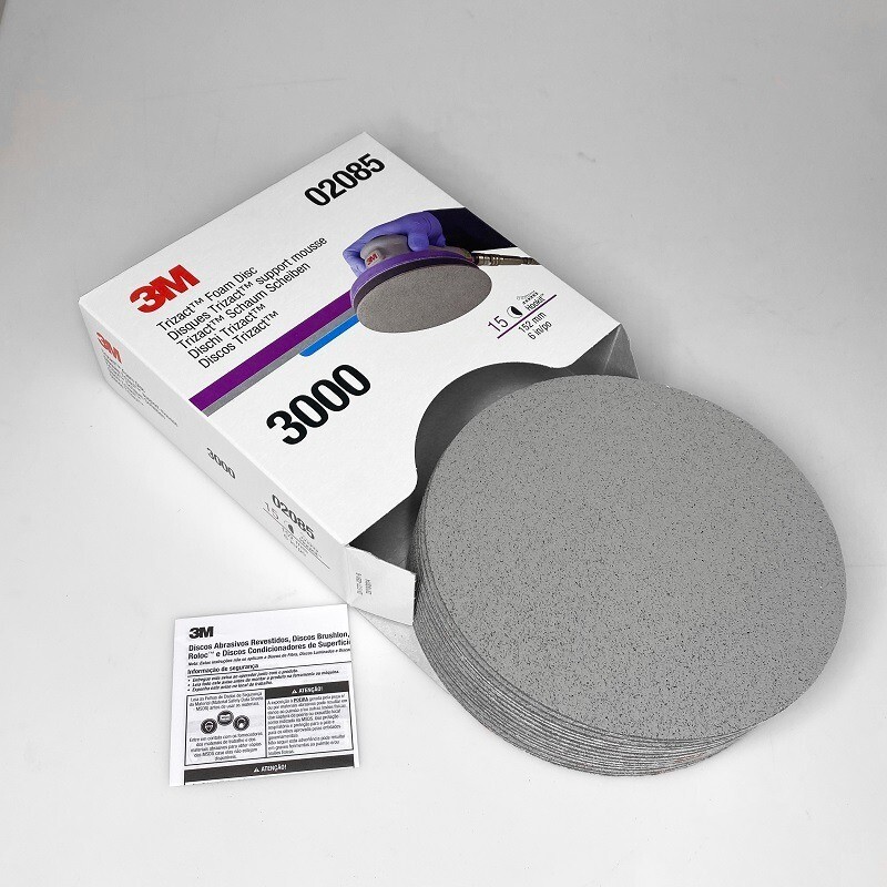 3M 02085 Trizact Hookit 6 in P3000 Grit Foam Disc - 15 Discs/BOX | eBay