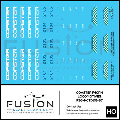 HO Scale Coster F40PH Locomotives Decal Set | eBay