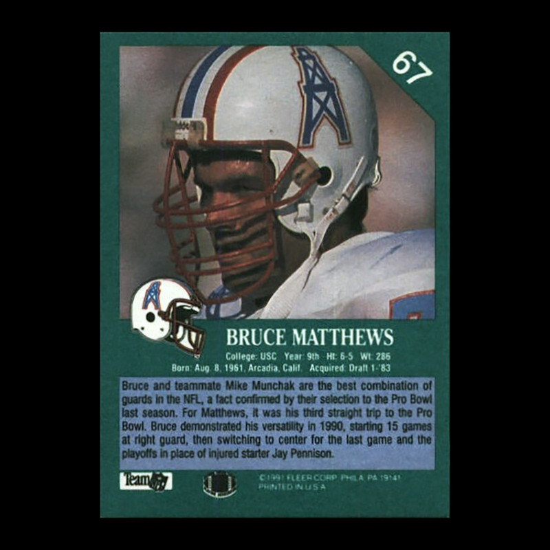 1991 Fleer Football #67 - Bruce Matthews [Base] Houston Oilers NM-MT | eBay