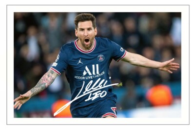 LIONEL MESSI Signed Autograph PSG 6X4 PHOTO Signature Print PARIS ST ...