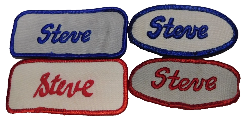 STEVE Name Tag Lot of 4 Work Shirt Uniform Sew-On Patch Used | eBay
