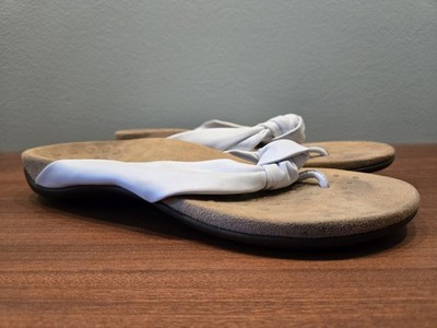 Vionic Pippa Thong Sandal White Leather Size 9 Flip Flops | eBay