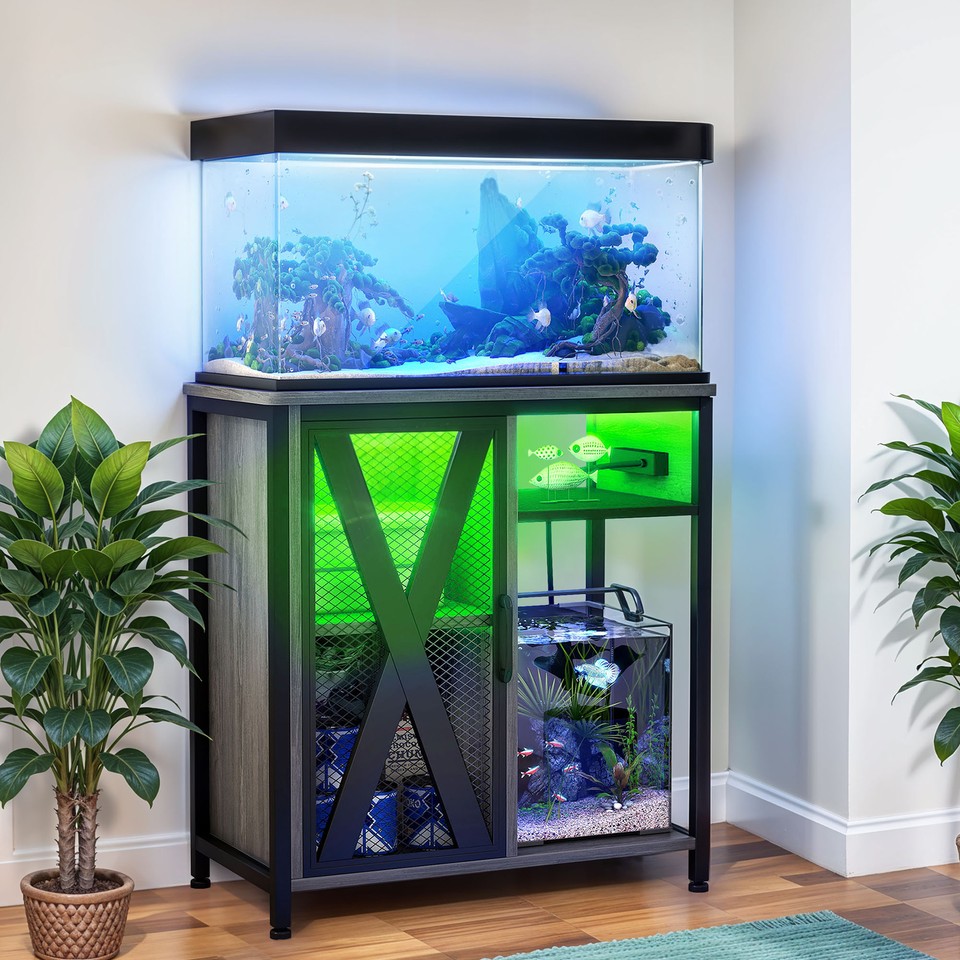 20-29 Gal Aquarium Stand Terrarium Fish Tank Storage Cabinet w ...