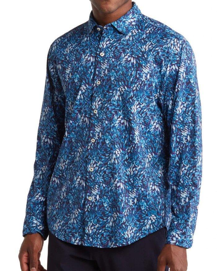 TOMMY BAHAMA Big Men's 3XL Siesta Key Azul Fronds Island Stretch Shirt ...