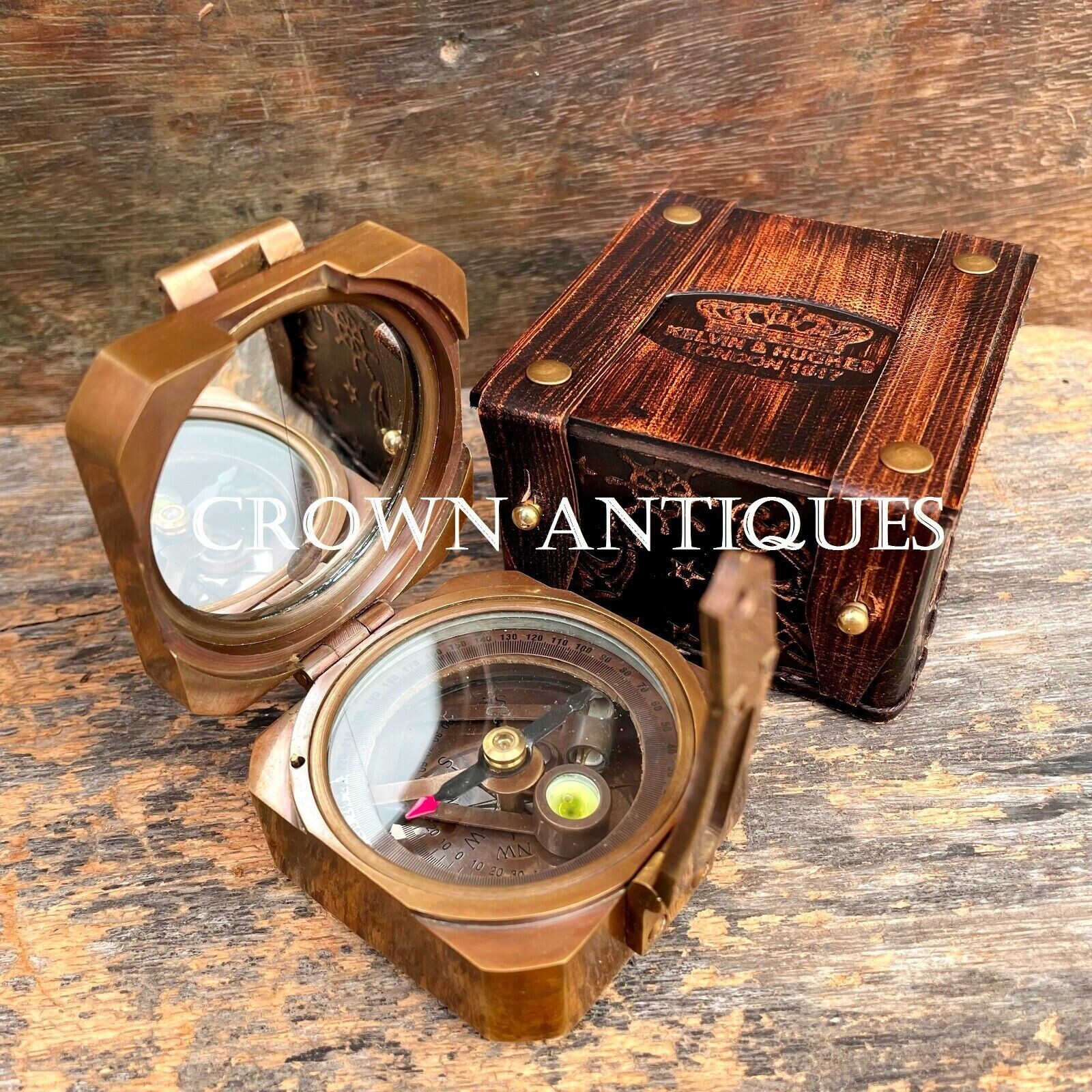 Remarkable Brass 1917Brunton Antique Kelvin & Hughes Compass With Case ...