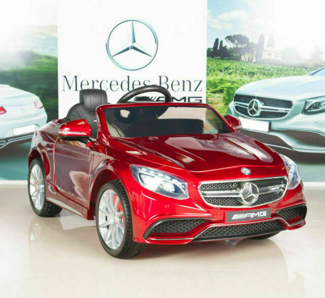 Kid's 12v Electric Power Wheels Mercedes-Benz S63 Red Radio & Mp3 RC ...