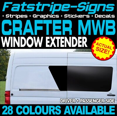 to fit VW CRAFTER MWB WINDOW EXTENDER CAMPER VAN STICKERS GRAPHICS ...
