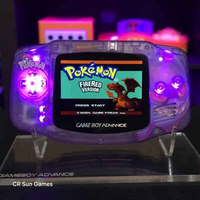 Gengar Purple Game Boy Advance GBA iPS V5 Backlit & Purple LED Console ...
