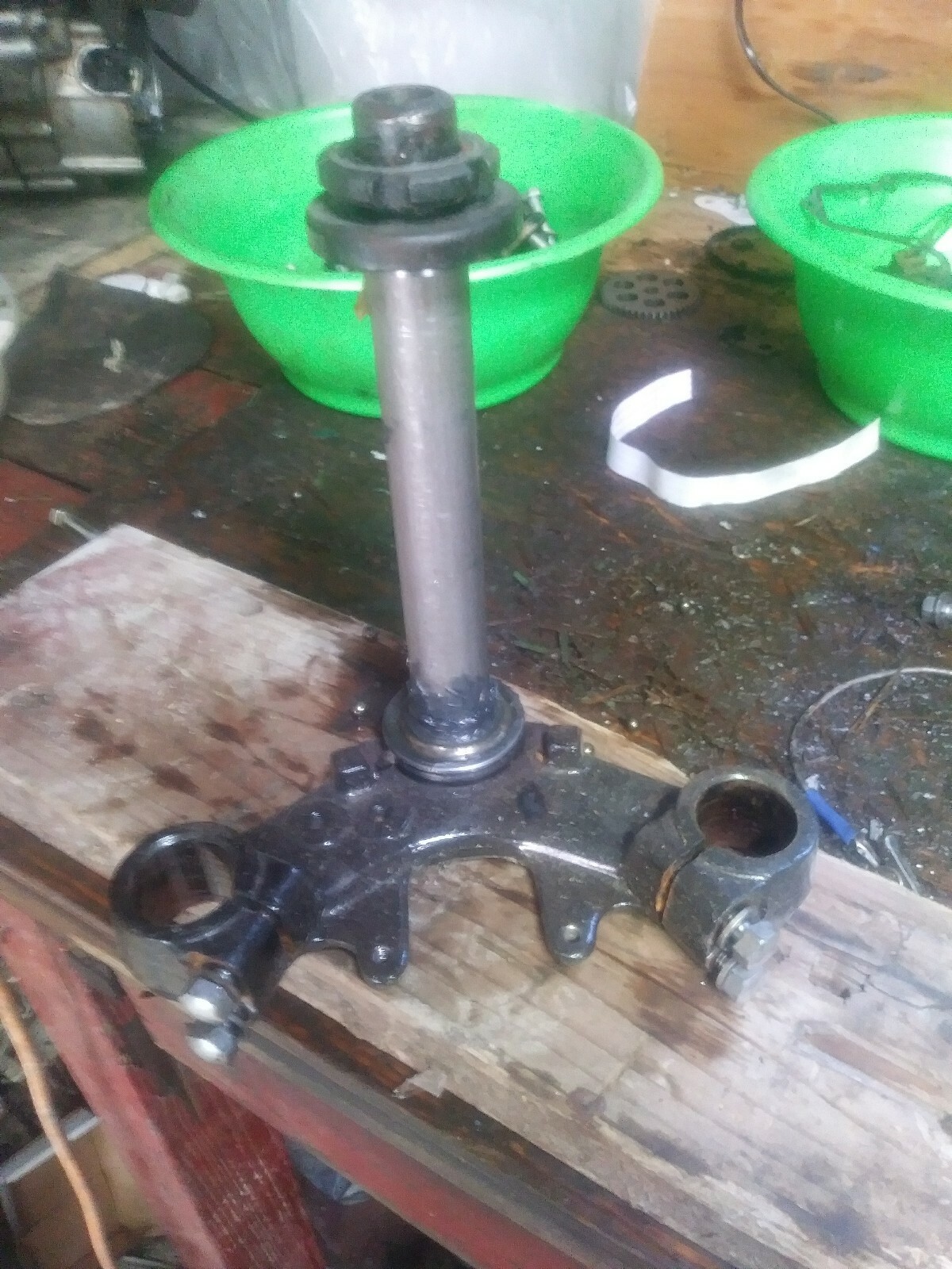 1974 Yamaha dt175a. Triple tree with nut and washer | eBay