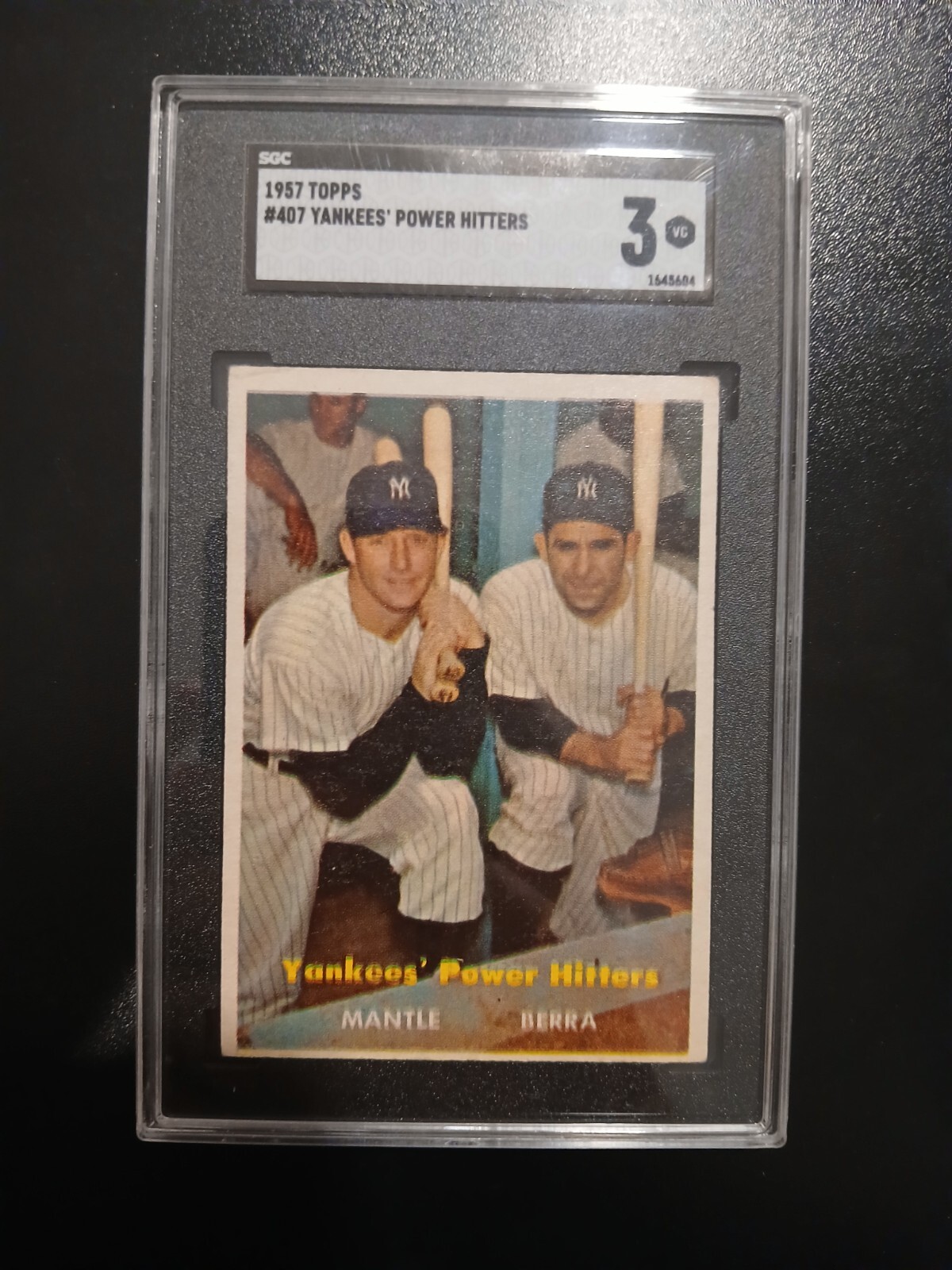 1957 TOPPS BASEBALL #407 YANKEES POWER HITTERS MANTLE/BERRA SGC 3 VG | eBay