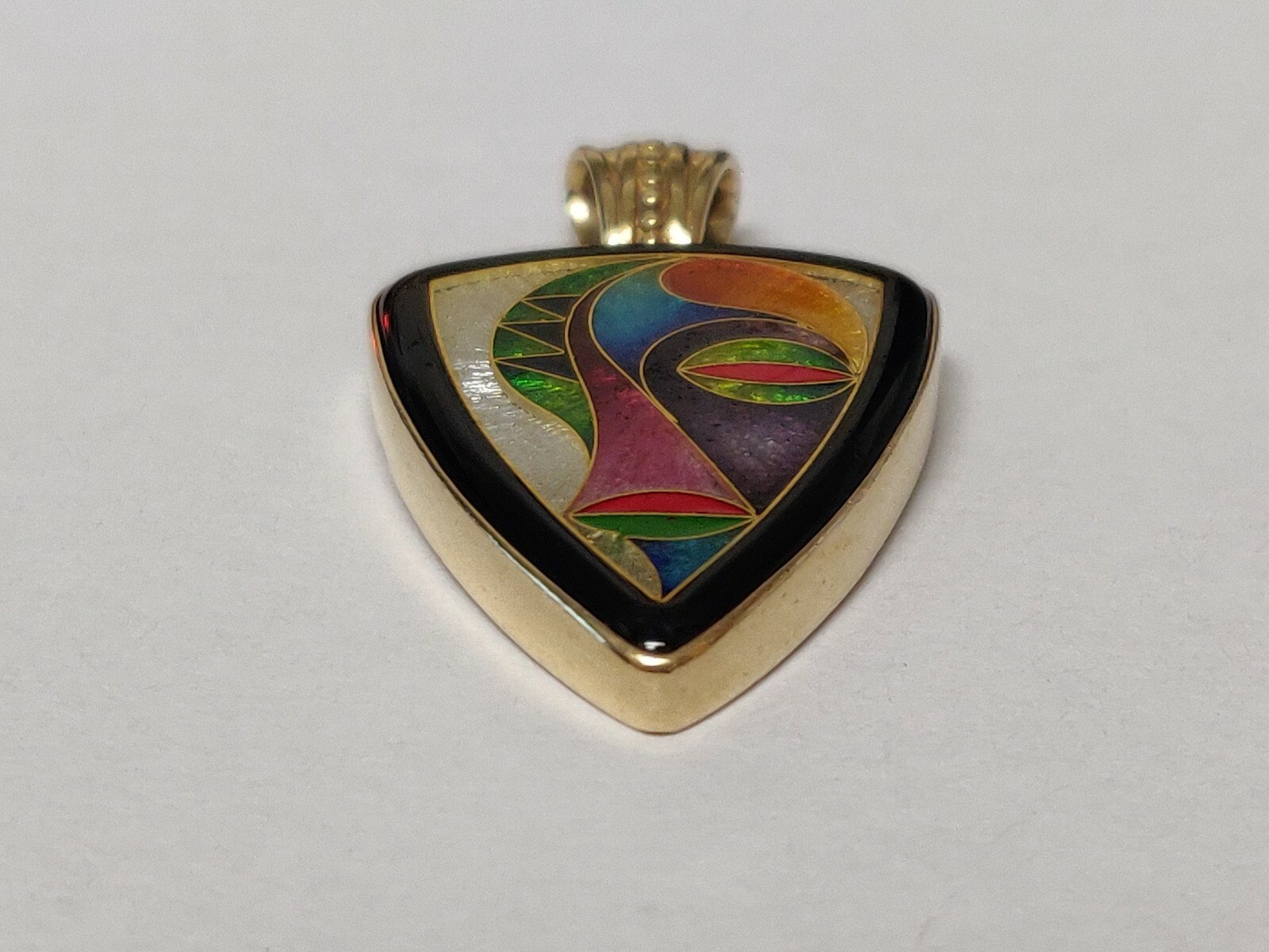 MAGICK FUSAGER DEMSKI EXPLORATION Ap5 PENDANT 14k ENAMEL FACE DESIGNER ...