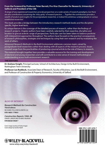 Advanced Research Methods in the Built Environment by Andrew Knight ...