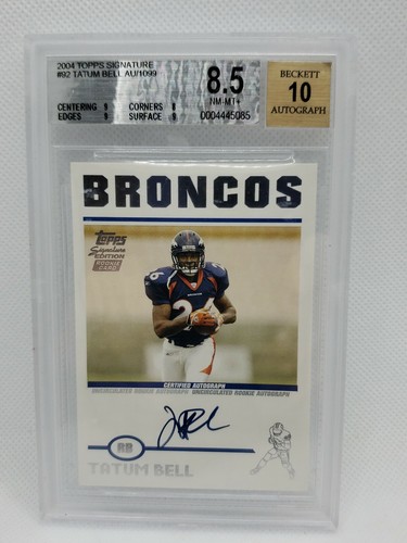 2004 TOPPS SIGNATURE EDITION ROOKIE TATUM BELL AUTOGRAPH 38/1099 BGS 8. ...