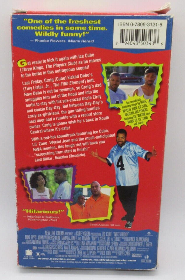 NEXT FRIDAY VHS VIDEO MOVIE, ICE CUBE, MIKE EPPS, TAMALA JONES, TOMMY ...