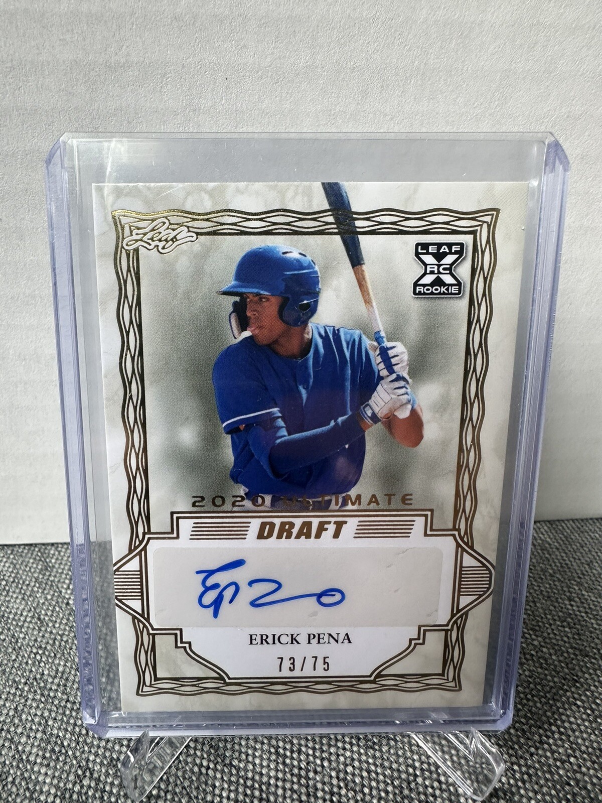 2020 Ultimate Draft Erick Pena Gold Foil 73/75 Auto Rookie RC Kansas ...