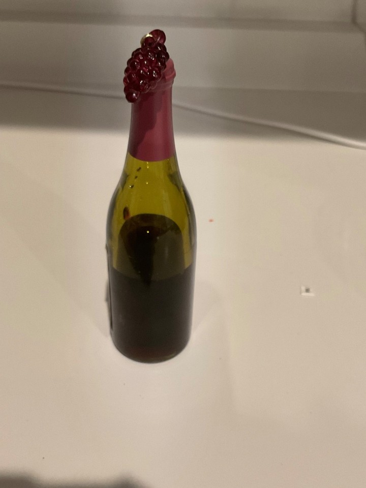 KIRT S. ADLER Ornament WINE BOTTLE Pinot Noir “MAY THIS WINE BRIGHTEN ...