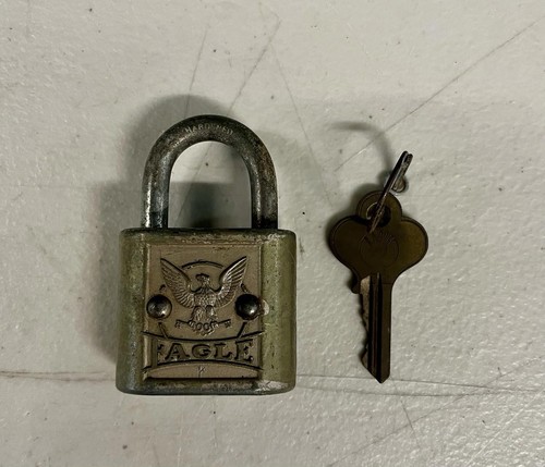 Eagle Lock Company 1930s Eagle Padlock w/Original Key Works U.S. Steel ...