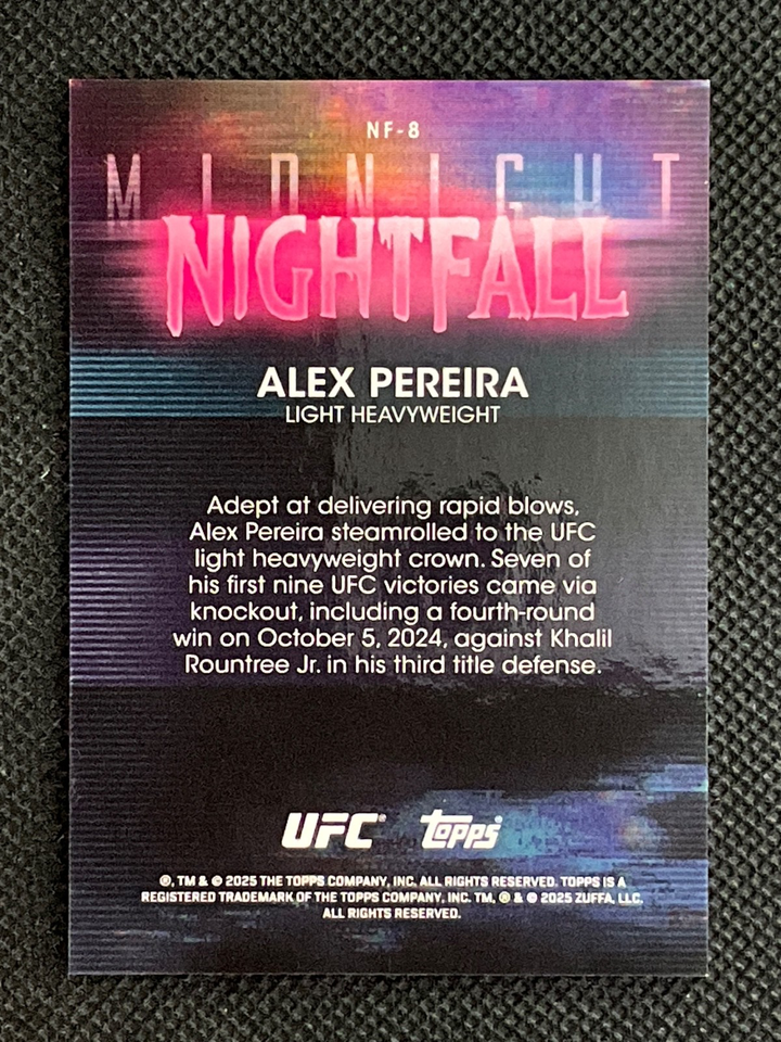 2025 Topps UFC Midnight Nightfall moon beam - ALEX PEREIRA sp | eBay