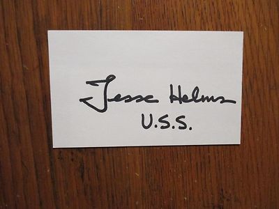 SENATOR JESSE HELMS (Died in 2008) Signed 3" x 5" Index Card | eBay