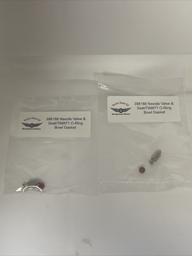 2 NEEDLE SEAT FLOAT VALVE CARBURETOR KIT FITS BRIGGS STRATTON 398188 ...