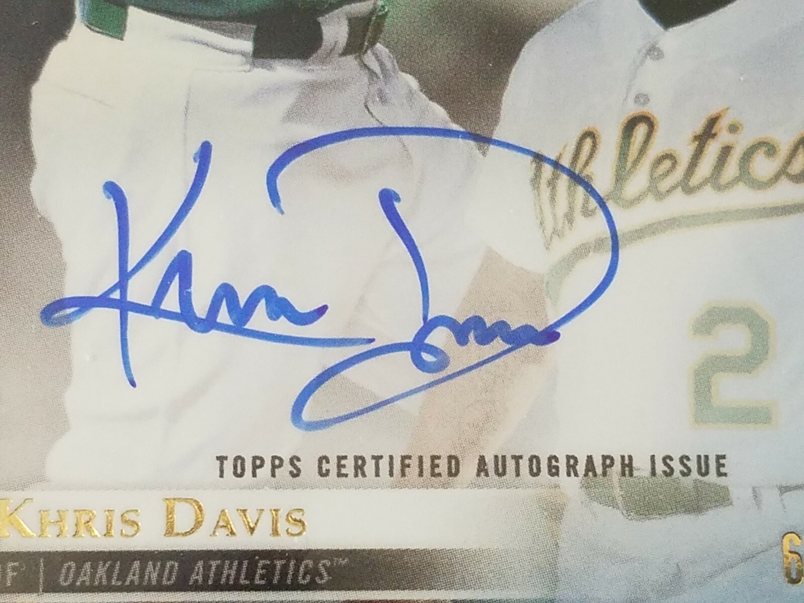 Khris Davis 2018 Topps Gold Label Autograph Auto SP Card 63/75 Oakland ...