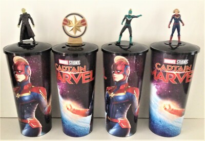 Marvel Captain Marvel 2019 Movie Theater Exclusive Cup Topper Set | eBay