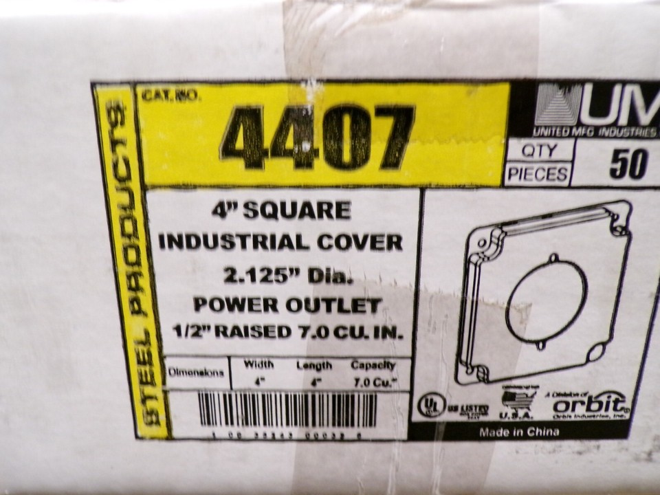 4407-ORBT ORBIT INDUSTRIES COVER 4IN SQUARE 1/2D 30-50AMP LOT OF 10 | eBay