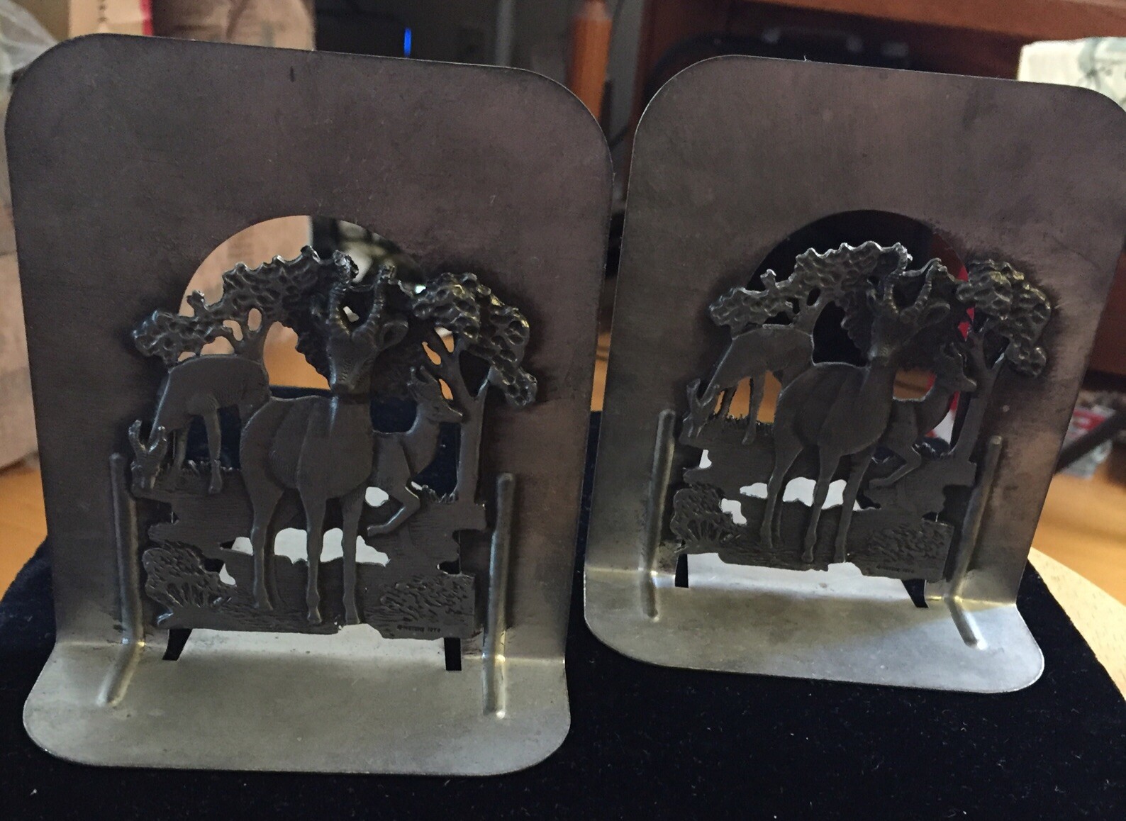 Vintage Metzke 1974 Pewter Springbok Bookends Library Style | eBay
