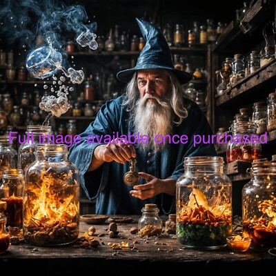 Wizard Alchemy # 1 | High Resolution | Digital Wall Space Art Print ...