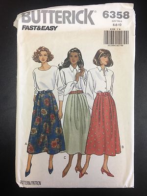 Butterick #6358 Misses'/Misses' Petite Skirt - Sizes 6-8-10 | eBay