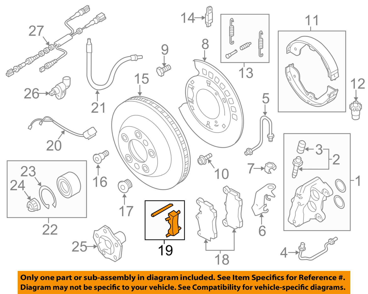 AUDI OEM 07-15 Q7 Brake-Rear-Brake Pads Mount Kit 7L0698269 | eBay