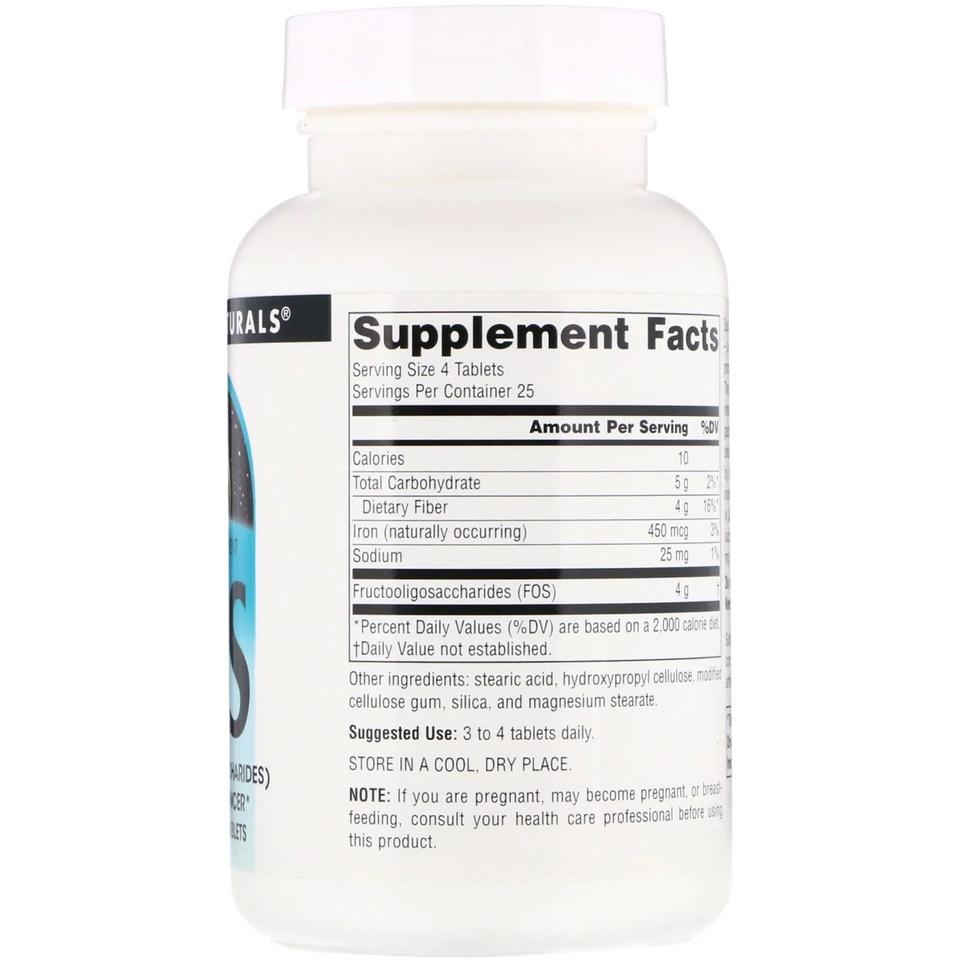 Source Naturals, FOS (Fructooligosaccharides), 1,000 mg, 100 Tablets | eBay