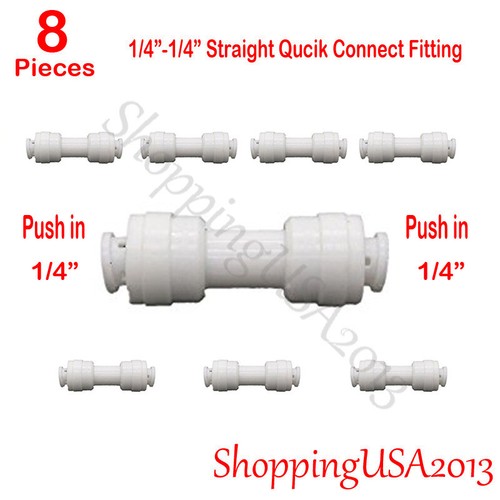 8 Pcs Quick Connect Straight Fittings 1/4"-1/4" Push In Ro Water Filter ...