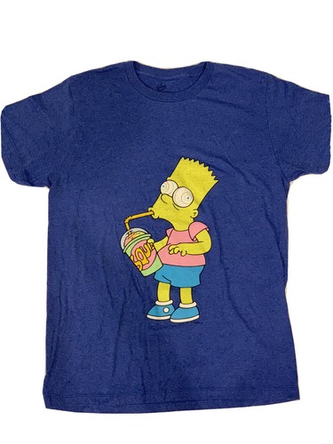 The Simpsons Large T Shirt Bart Simpson Squishee Squishy Graphic Blue ...