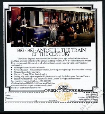 1984 Orient Express train photo vintage travel print ad | eBay