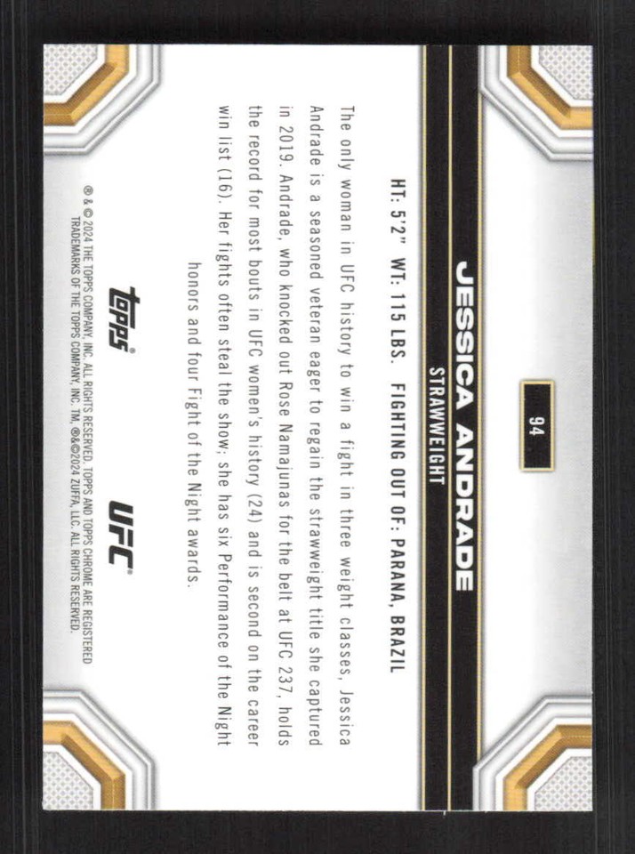 JESSICA ANDRADE 2024 Topps Chrome UFC #94 | eBay