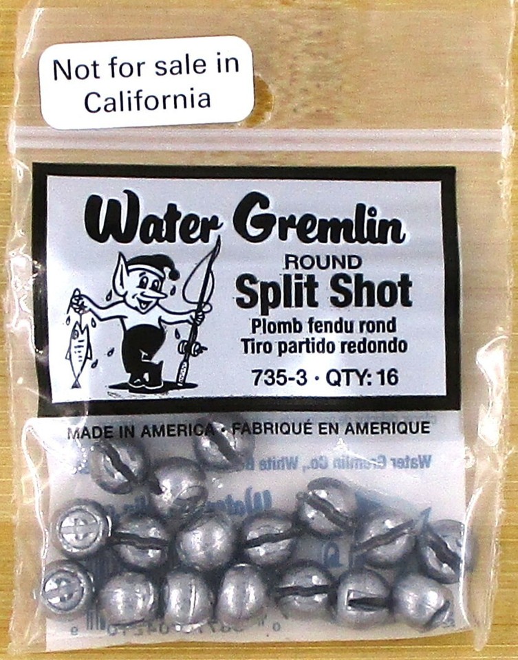 (6) Packs Water Gremlin Round Split Shot Sinkers 735-3 #8D2C Brand New ...