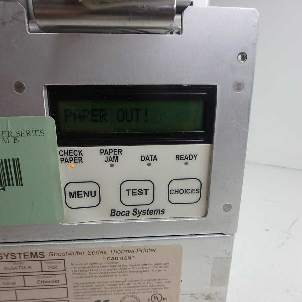 BOCA SYSTEMS GHOSTWRITER SERIES THERMAL PRINTER, #SUBATM B | eBay