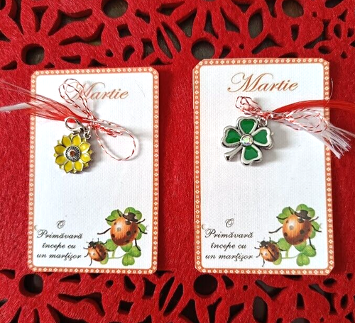 🌺4 Martisor Card & Keychain Martenitsa Romanian spring symbol /hand ...