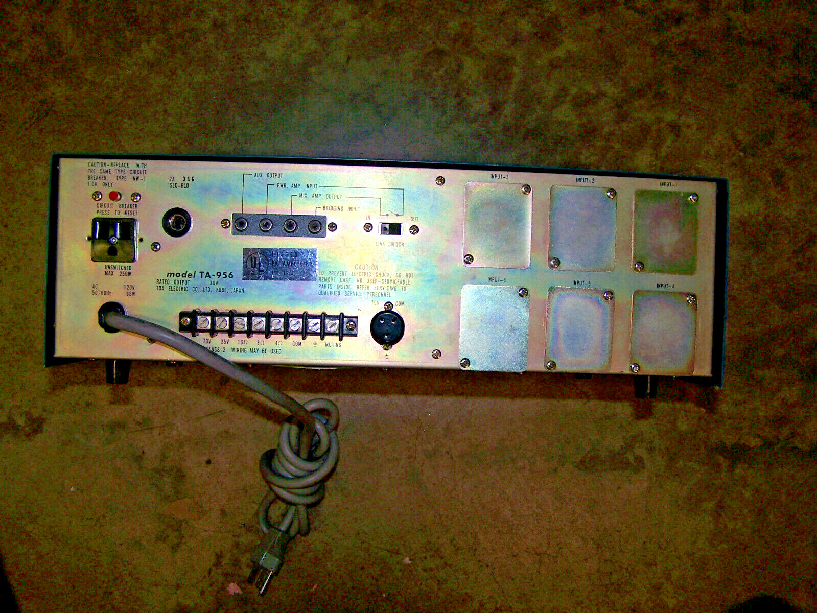 TOA Vintage TA956 Power Amp Amplifer Not Working: Fix or Use for Parts ...