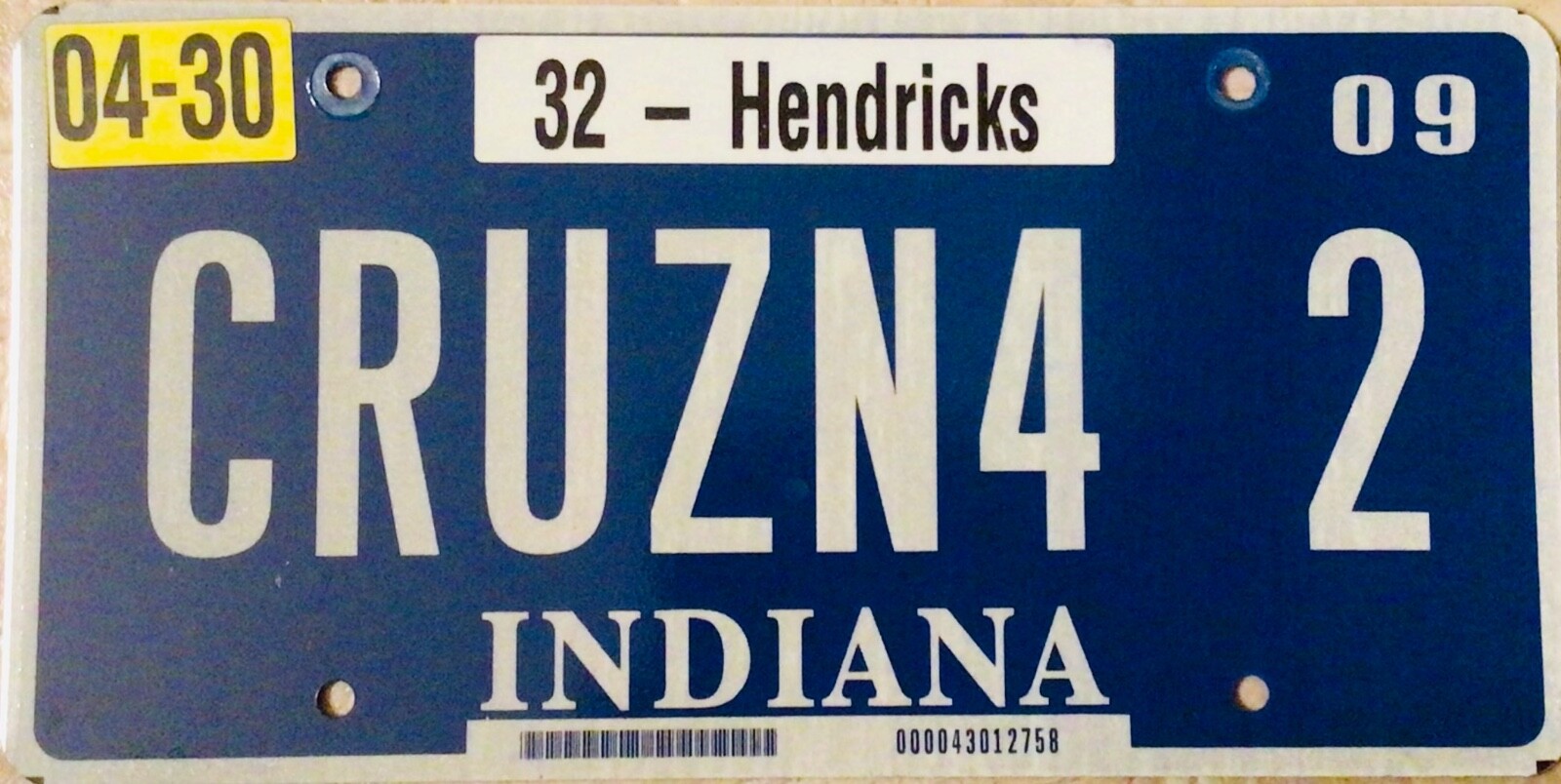 License Plate - Indiana - Vanity - CRUZN42 - Cruising for 2 | eBay