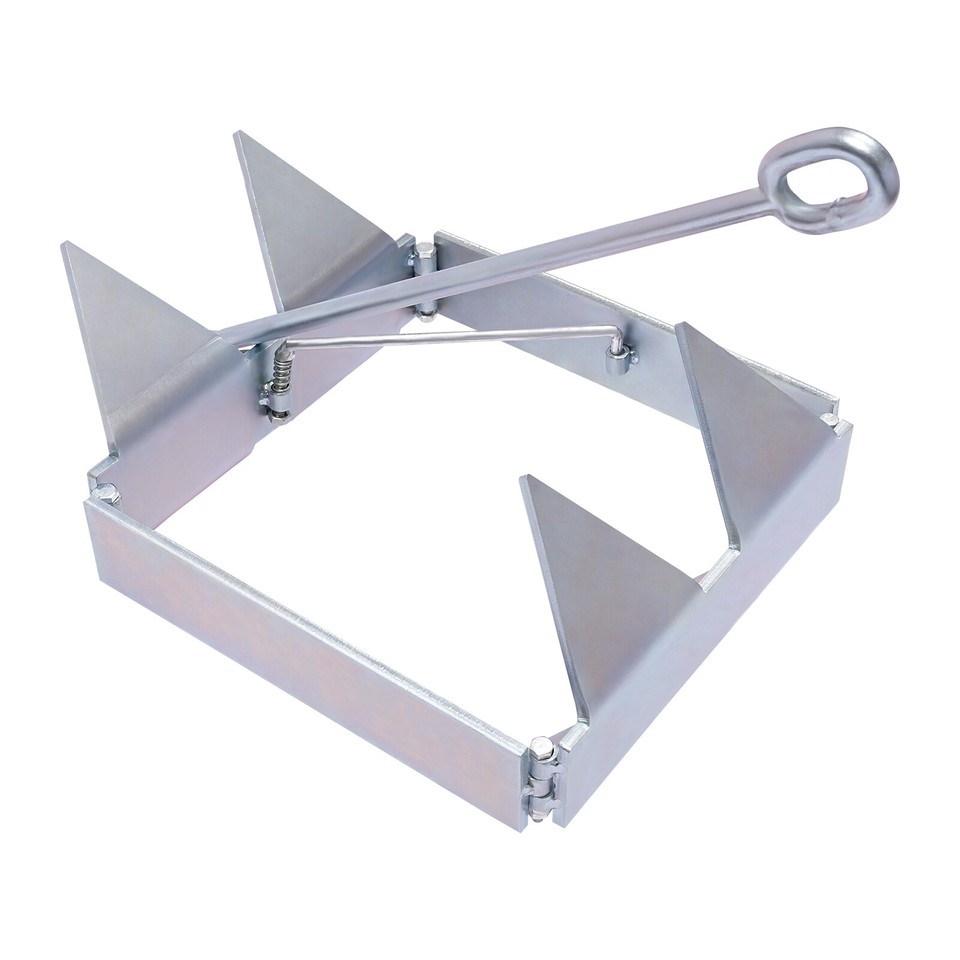 25 lb Folding Box Anchor Hold Slide Cube Galvanized Steel Boat Anchor ...