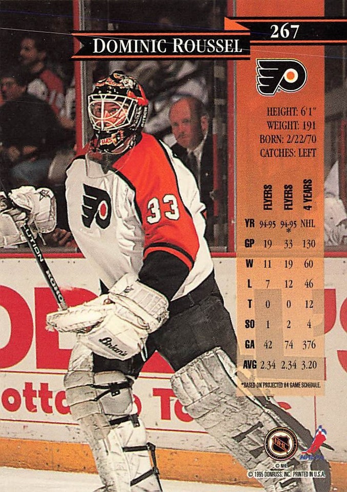 1995 Donruss #267 Dominic Roussel Philadelphia Flyers | eBay